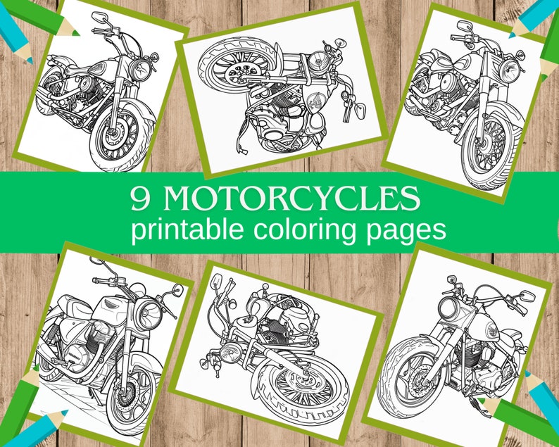 9 Motorcycles Coloring Pages for Kids Toddlers Preschoolers Toddlers ...