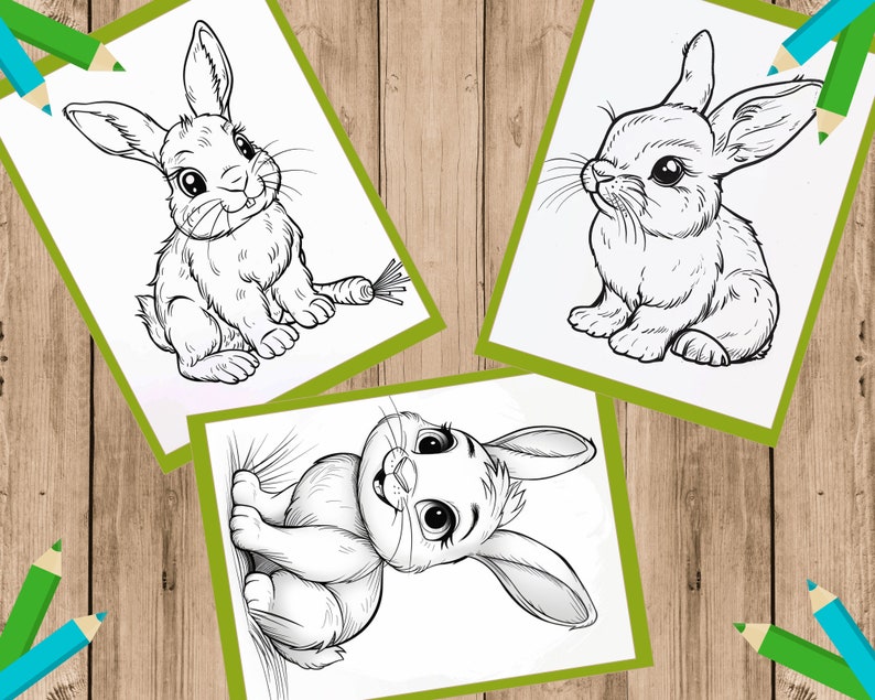 9 Rabbit Bunny Dinosaur Coloring Pages for Kids Toddlers Preschoolers ...