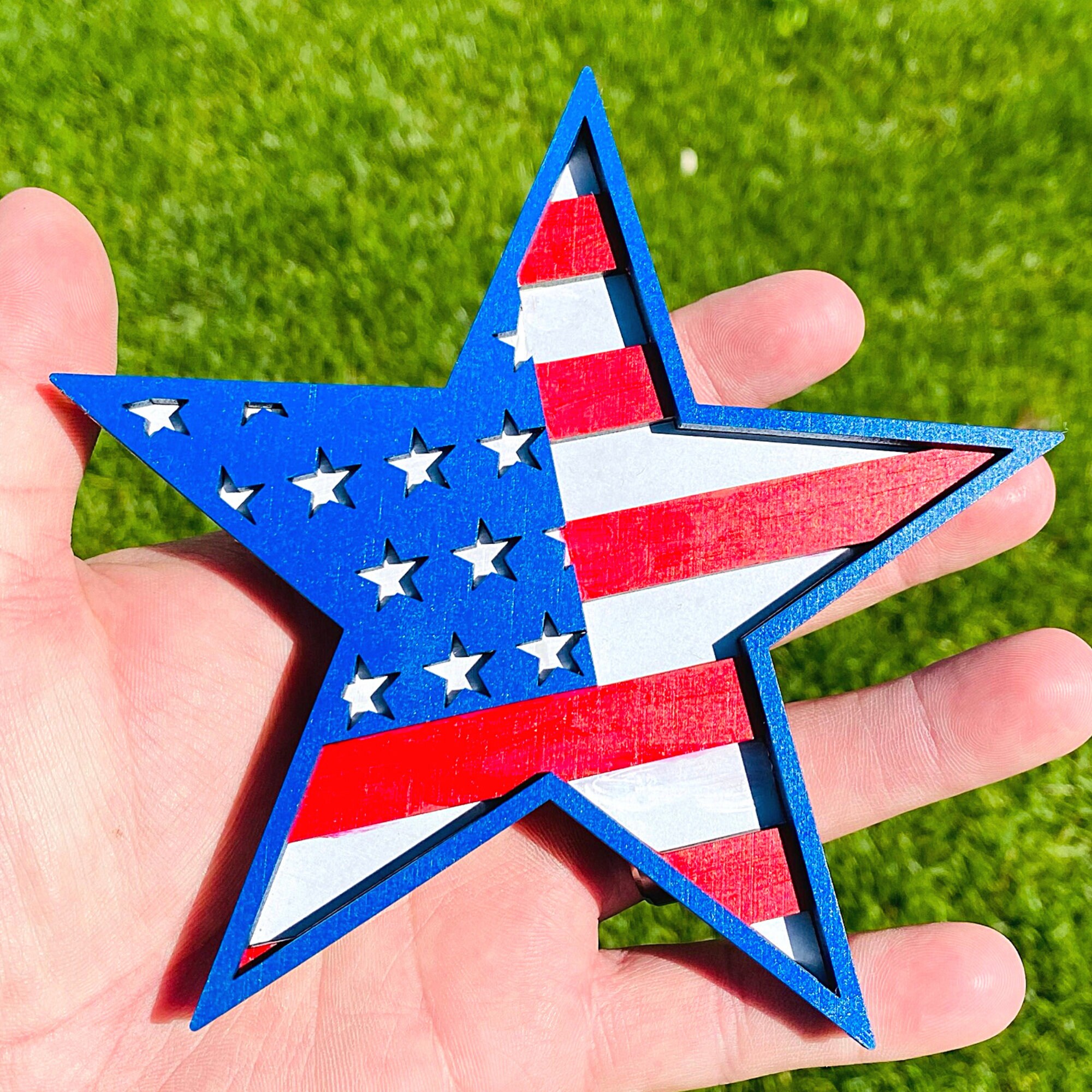 3 Layered 4th of July Star SVG | Independence Day Cut File (digital ...