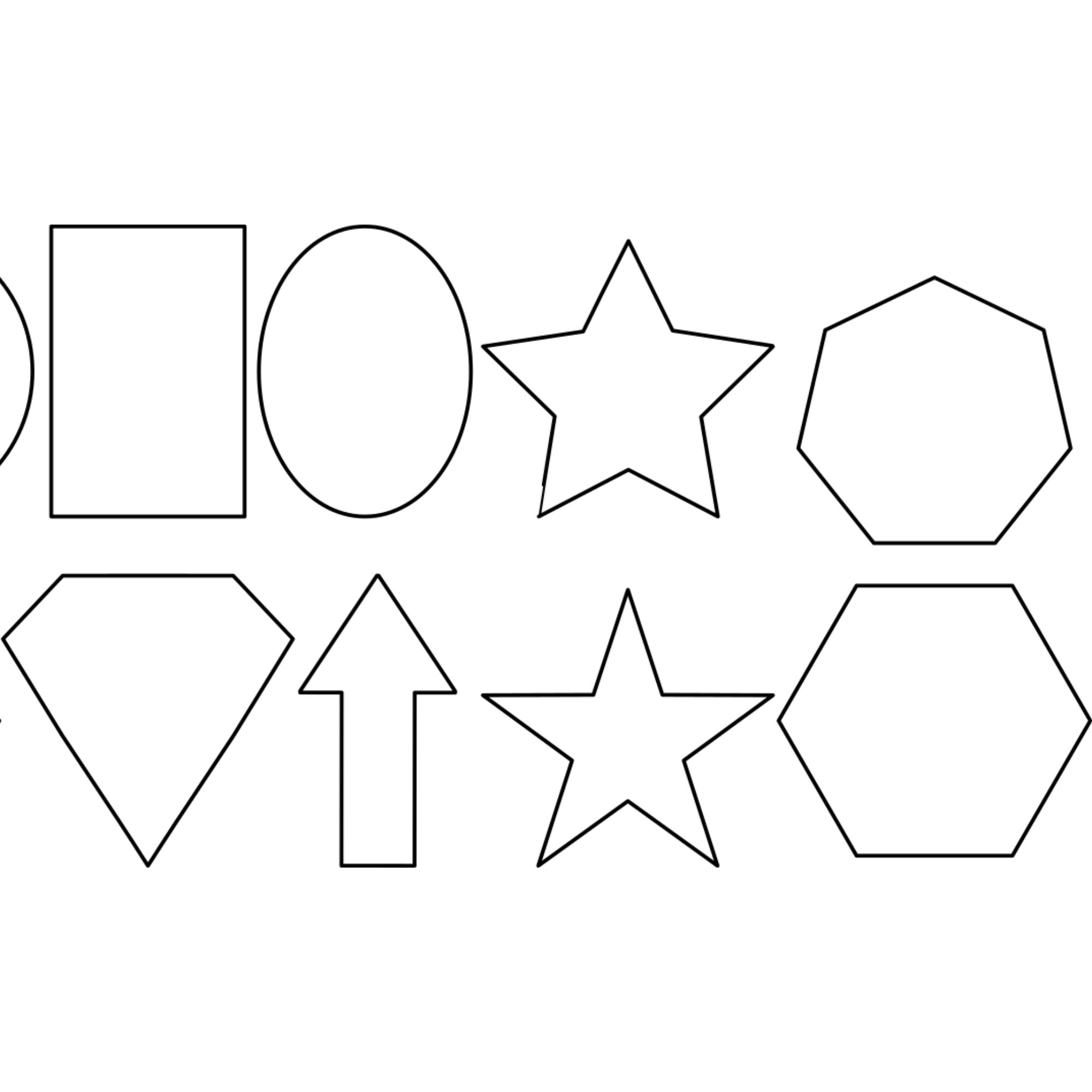 Basic Learning Shapes SVG Hexagon Octagon Stars Laser SVG Files Omtech ...