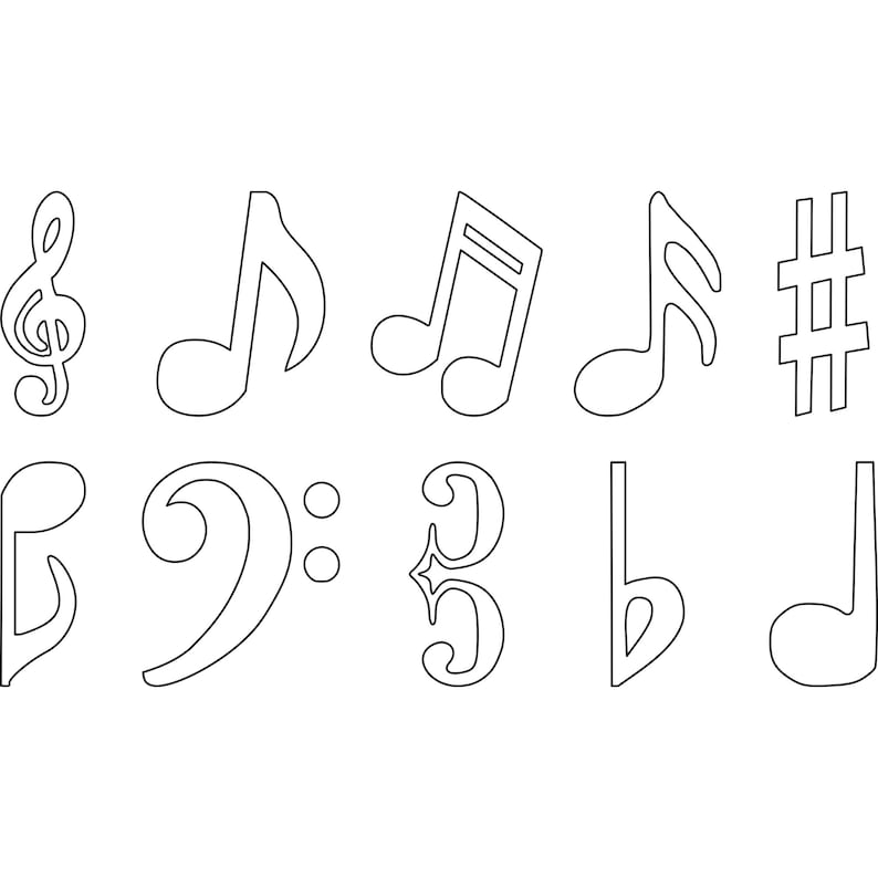 8 Musical Notes SVG Simple Music Notes Svg Files Sheet - Etsy