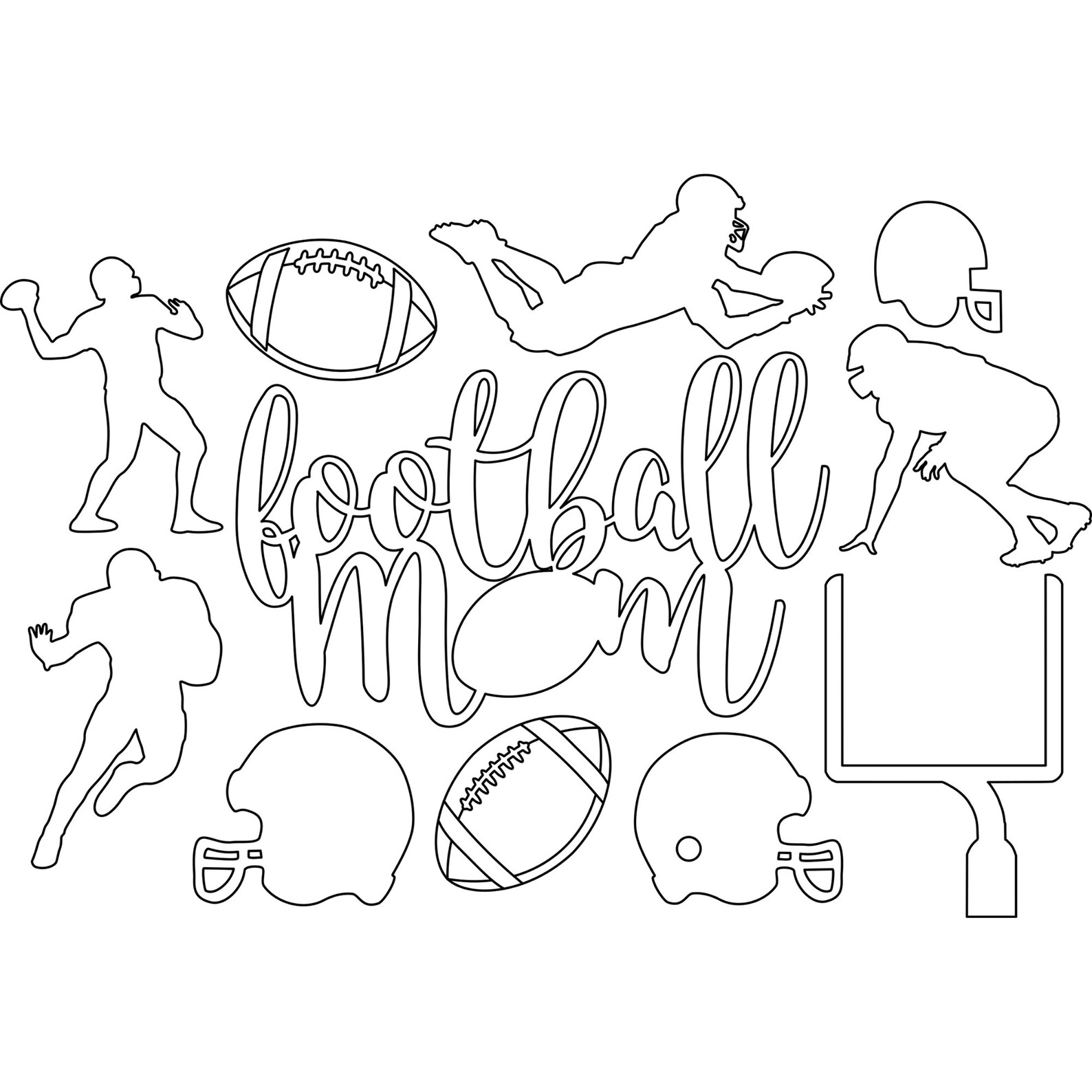 Football Shapes SVG | Quarterback Svg | Football Mom Svg | Laser SVG ...
