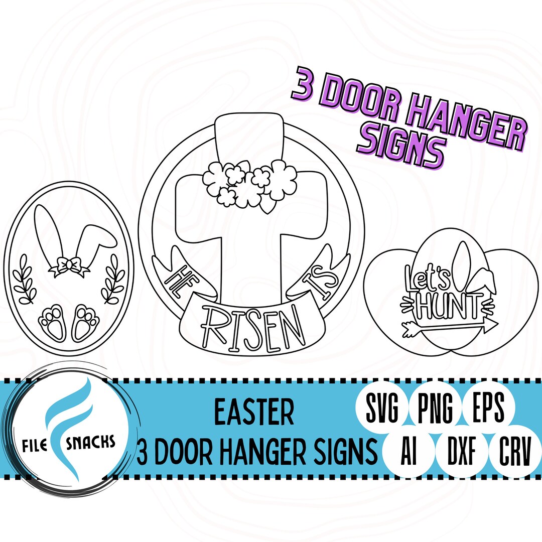 Easter Door Hangers SVG | He is Risen Cross Svg | Laser SVG Files ...