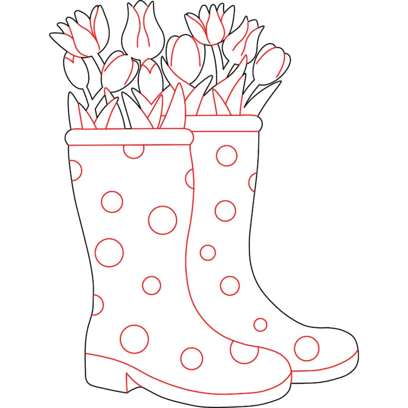 Spring Tulip Rain Boots SVG | Garden Svg File | File Snacks | Laser SVG ...