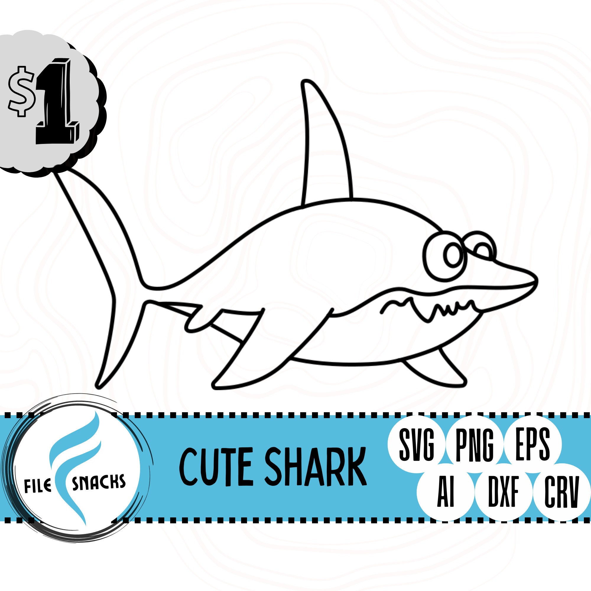Cute Shark SVG | Ocean Life Svg File | File Snacks | Laser SVG File ...