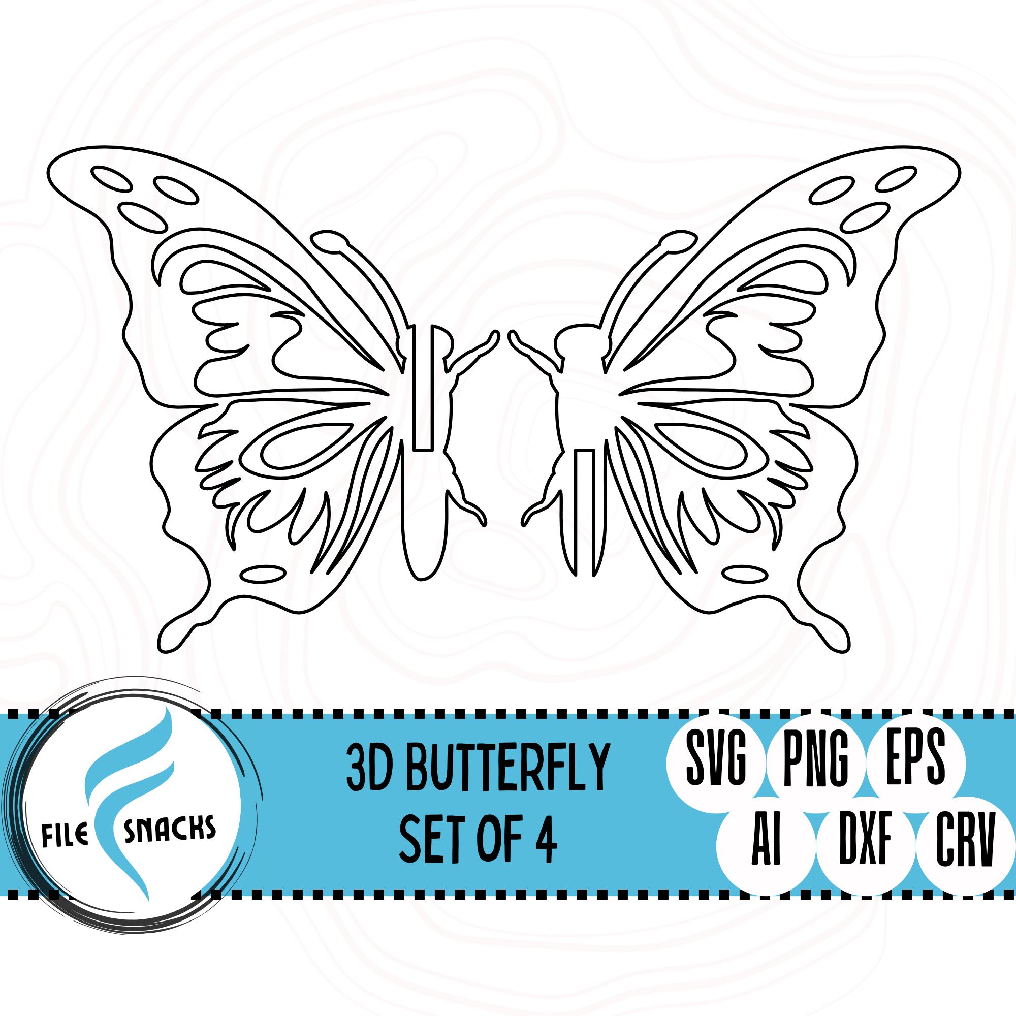 3D Butterfly SVG, Freestanding Insects Cut File, Cute Butterfly Svg ...