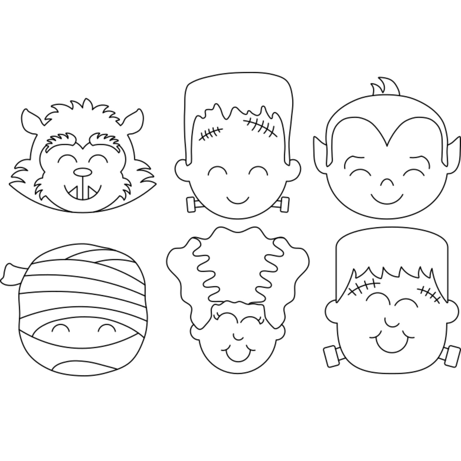 Cute Monsters SVG | Laser Cut Files, Halloween Clipart (digital ...
