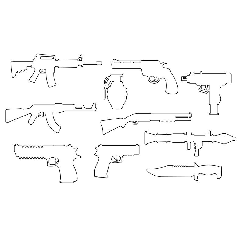 10 Military Grade Weapons SVG Files, M4 SVG, AR15 SVG, Guns Laser Cut ...