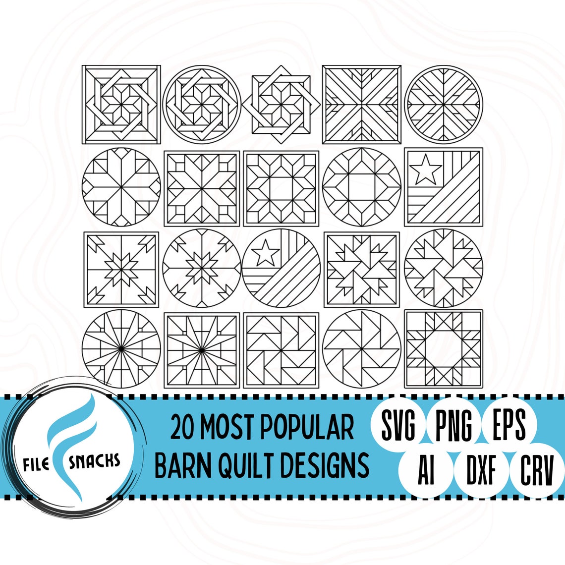 20 Most Popular Barn Quilt SVG Geometric Designs Laser SVG - Etsy