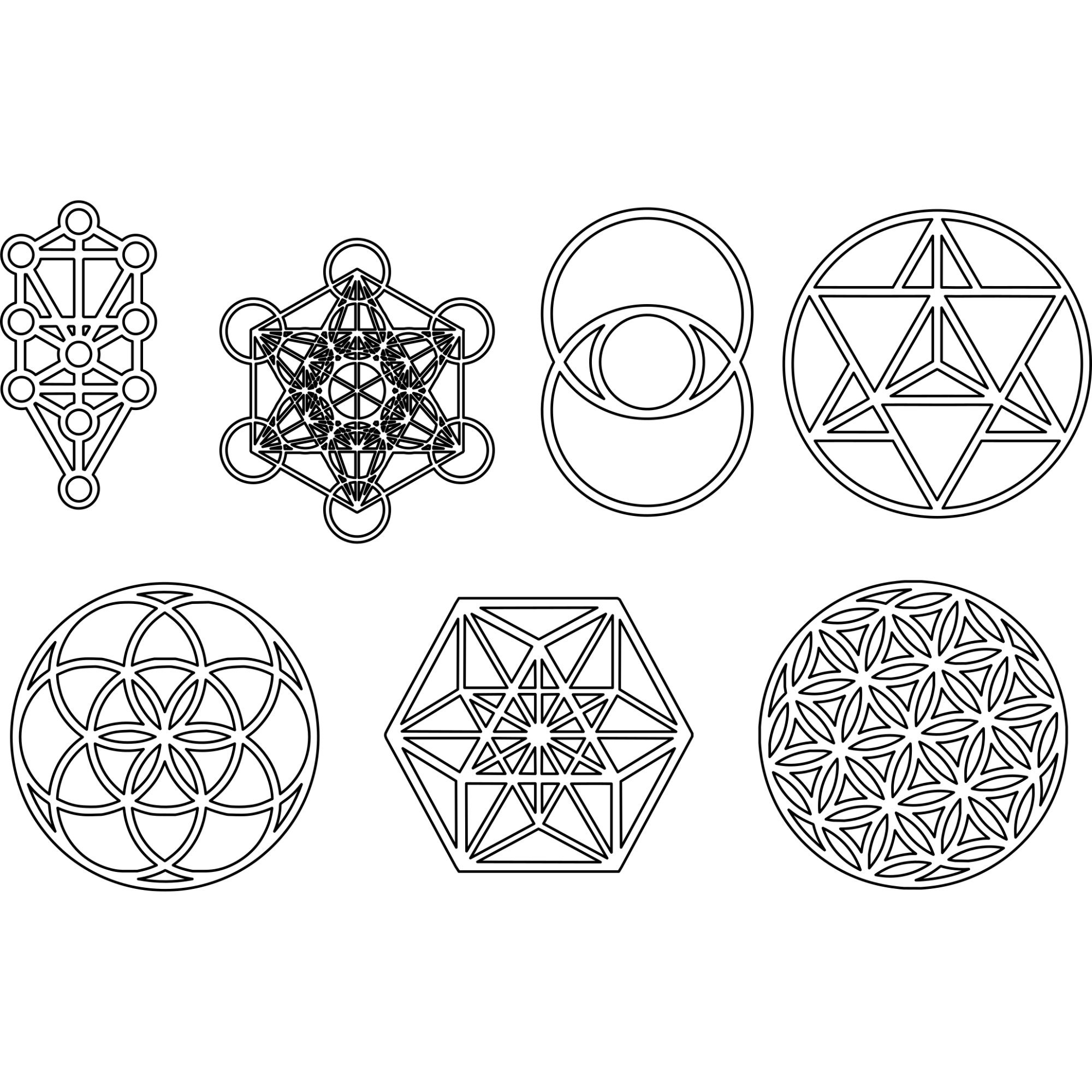 Sacred Geometry SVG Crystal Grids Svg Files Mandala SVG - Etsy