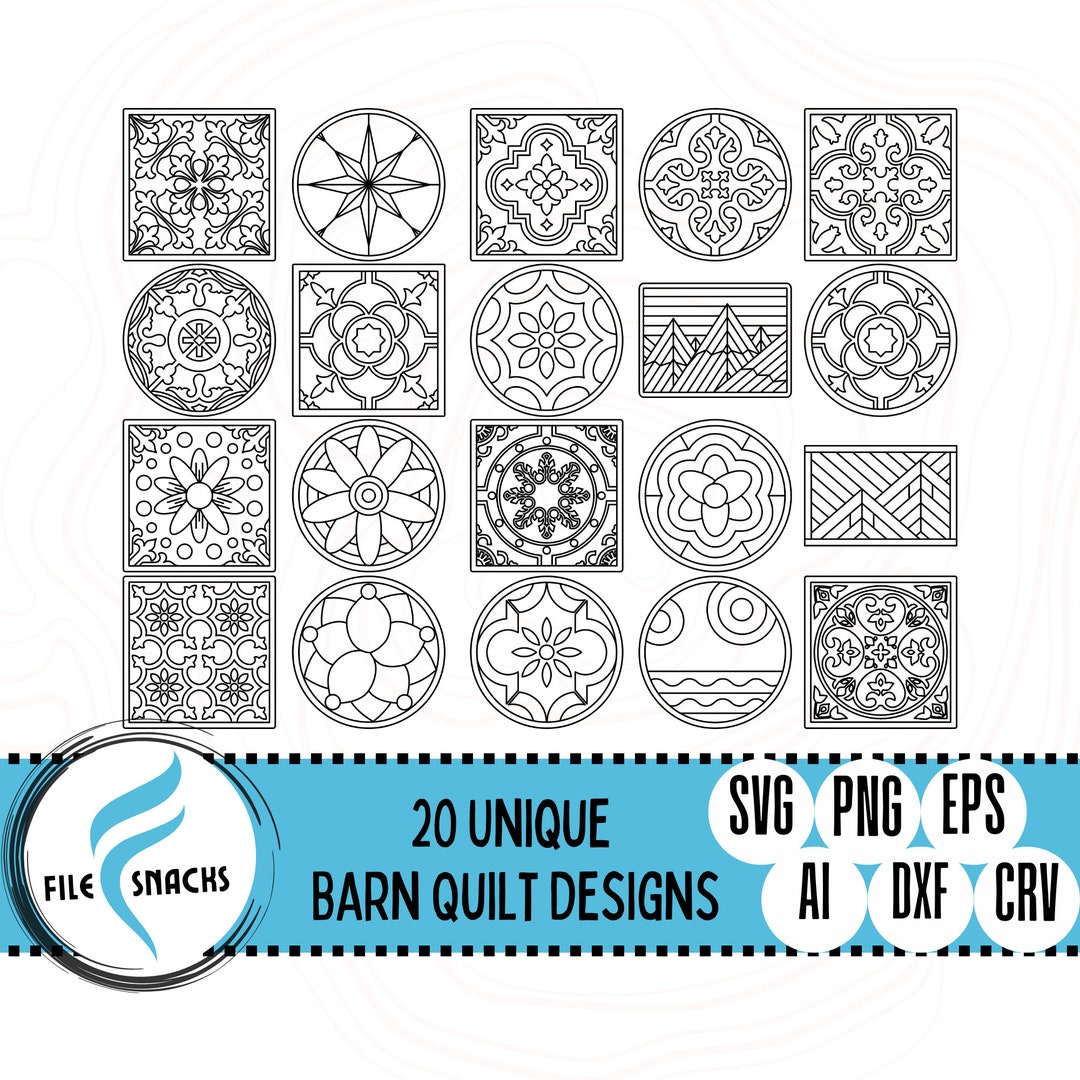 20 Barn Quilts SVG | Geometric Designs Cut Files | Laser SVG Files ...
