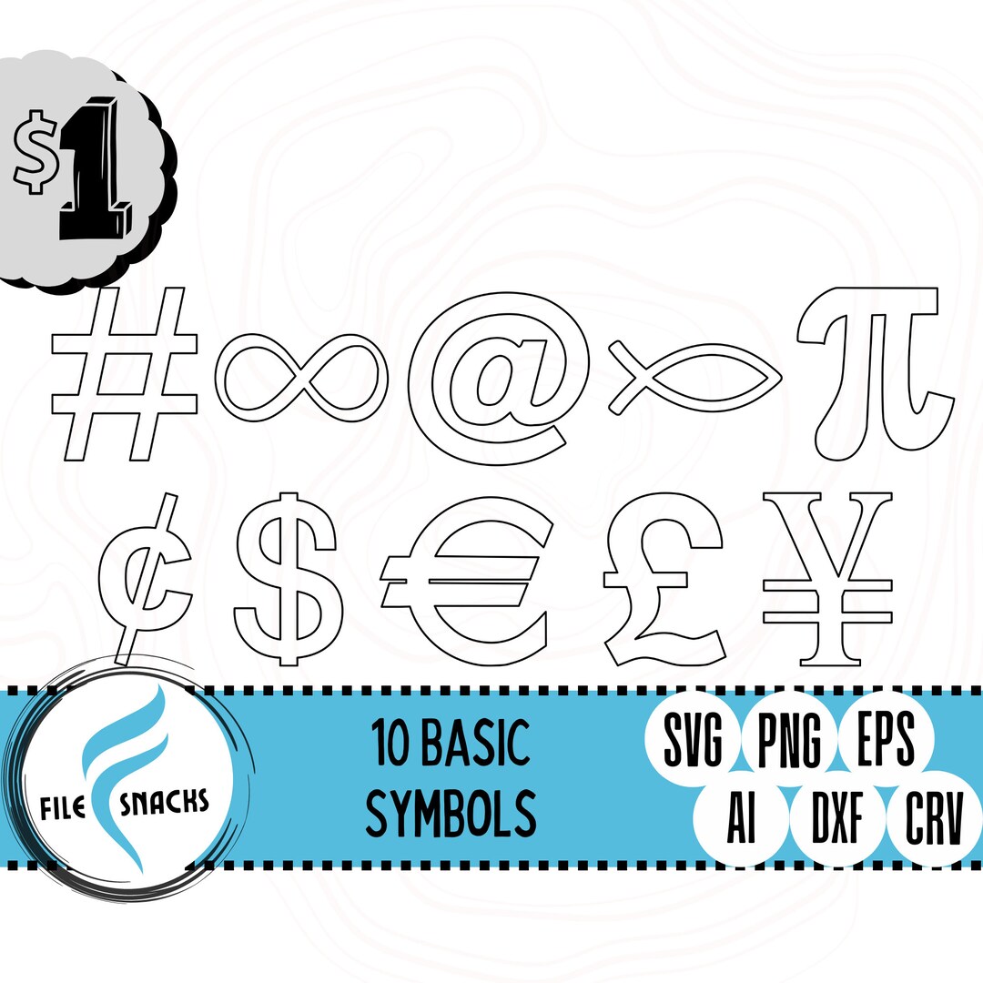 Basic Symbols SVG | Dollar Sign Svg | Laser SVG Files | Omtech Cutting ...