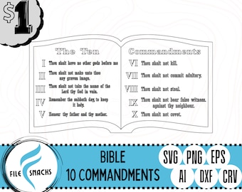 The Ten Commandments Printable Sunday School Craft Bible - Etsy