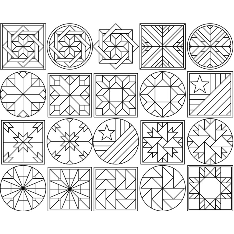 20 Most Popular Barn Quilt SVG Geometric Designs Laser SVG - Etsy