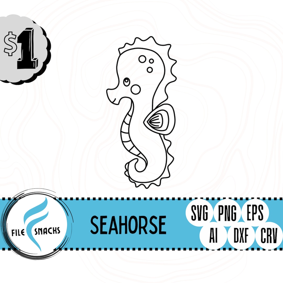Cute Seahorse SVG | Ocean Life Svg File | File Snacks | Laser SVG File ...