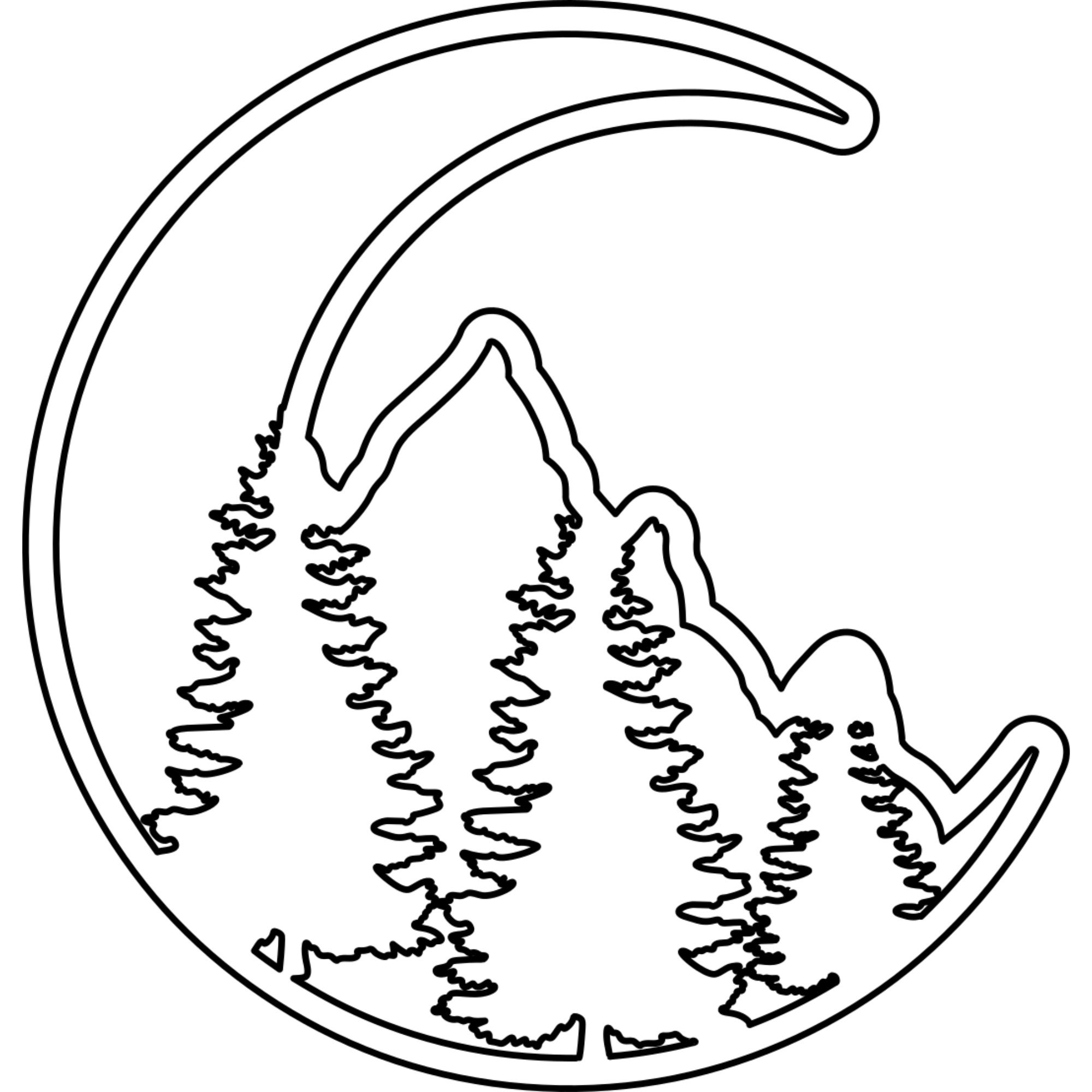 Crescent Moon SVG | Wood Trees Svg File | File Snacks | Laser SVG File ...