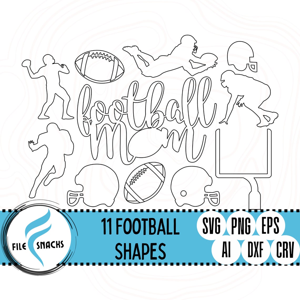Football Shapes SVG Quarterback Svg Football Mom Svg Laser SVG Files ...