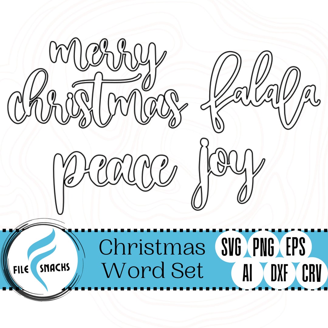 Christmas Word Bundle | Wreath Decor | Laser SVG Files | Omtech Cutting ...