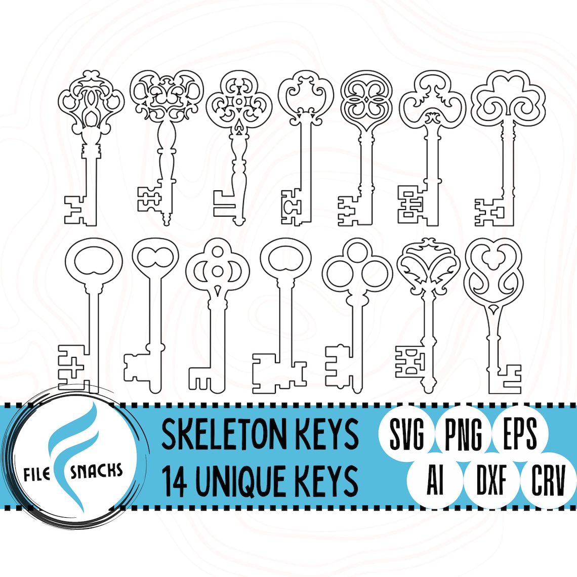 14 Skeleton Keys SVG Master Set of Keys Svg Files House Key SVG Files ...