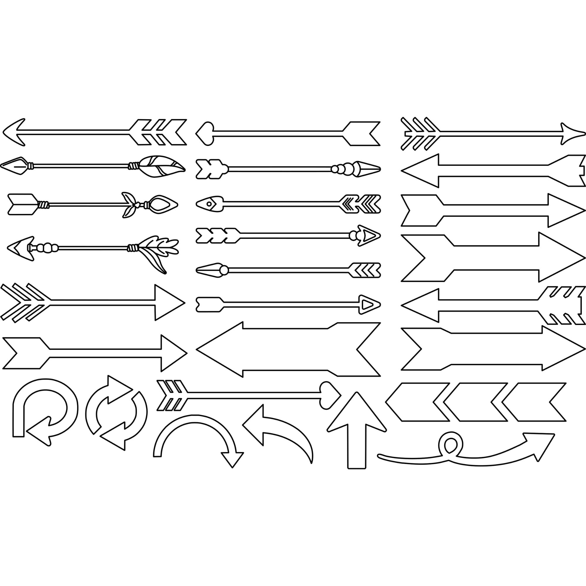 27 Arrows Svg Native American Arrows Svg Files Basic Arrow Svg Files Omtech Cutting Files 