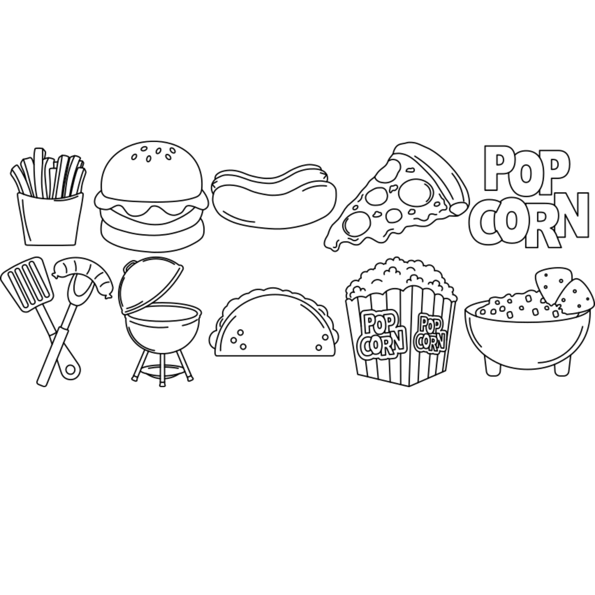 Snack Foods SVG | Pizza Designs | Popcorn Cut Files | Laser SVG Files ...