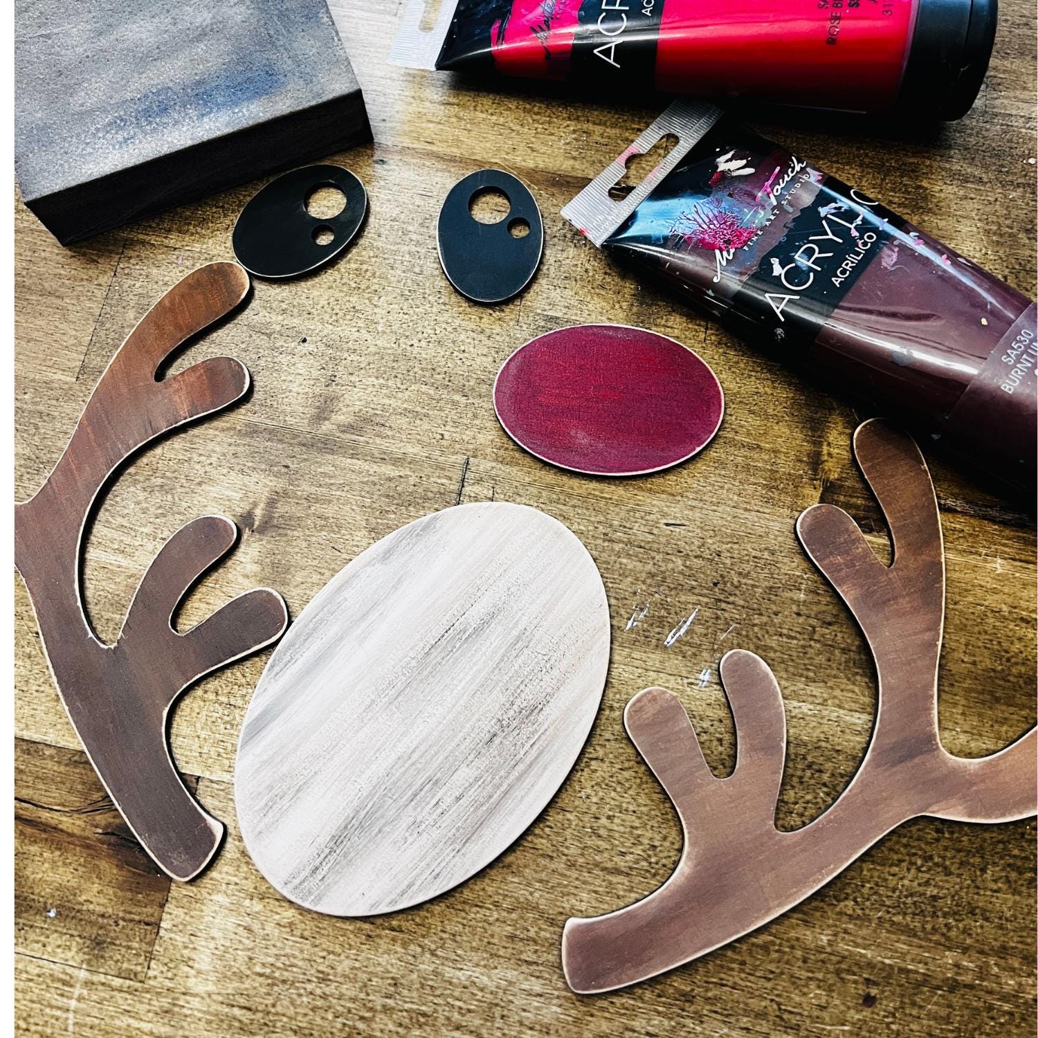 Reindeer Face Kit, DIY Christmas Decor, Laser Cut Files (digital ...