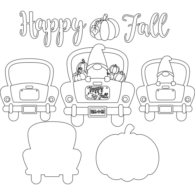 Fall Gnome Truck SVG | Pumpkin Gnome Cut File | Fall Decor | Laser SVG ...