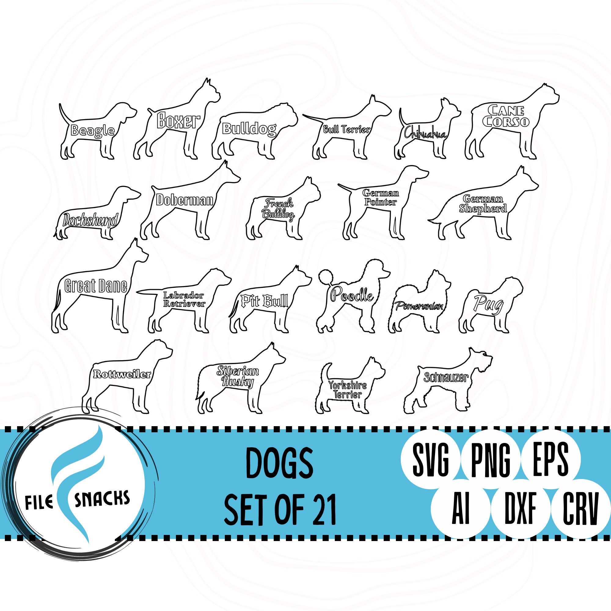 21 Puppy Dogs SVG Pets Svg Files File Snacks Svg Laser - Etsy