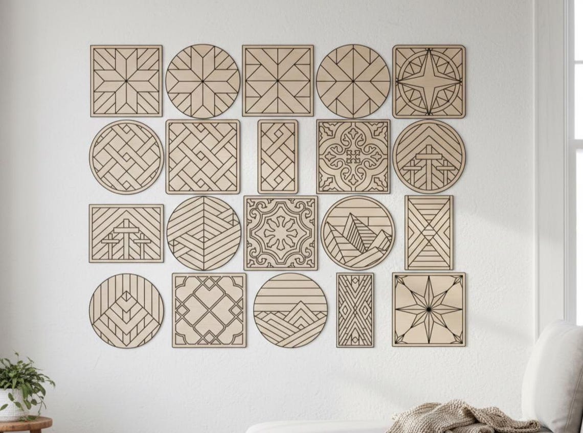 Barn Quilt SVG Designs | Geometric Laser Cut Files (digital Download ...
