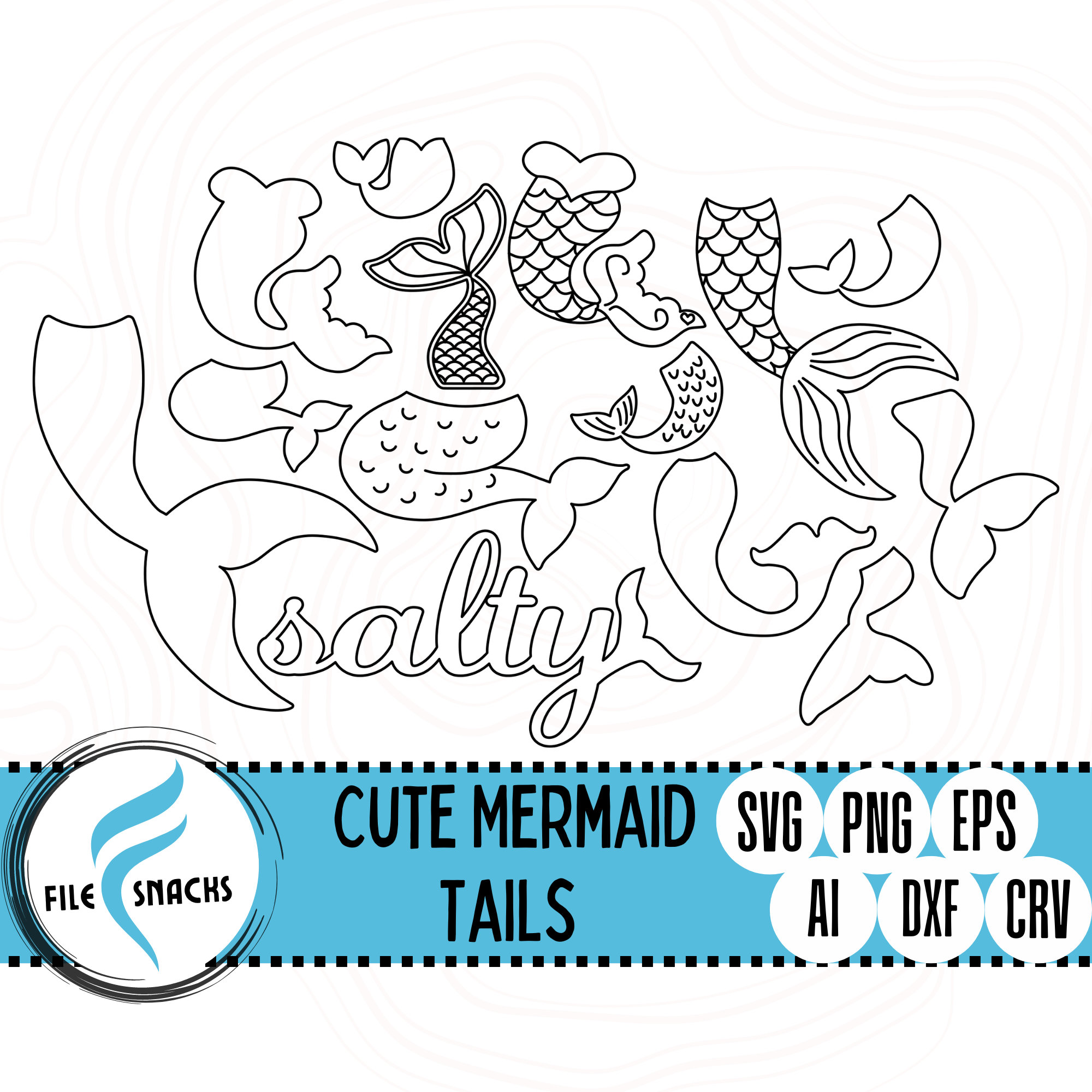 Cute Mermaid Tails SVG | Mermaid Svg File | File Snacks | Laser SVG ...