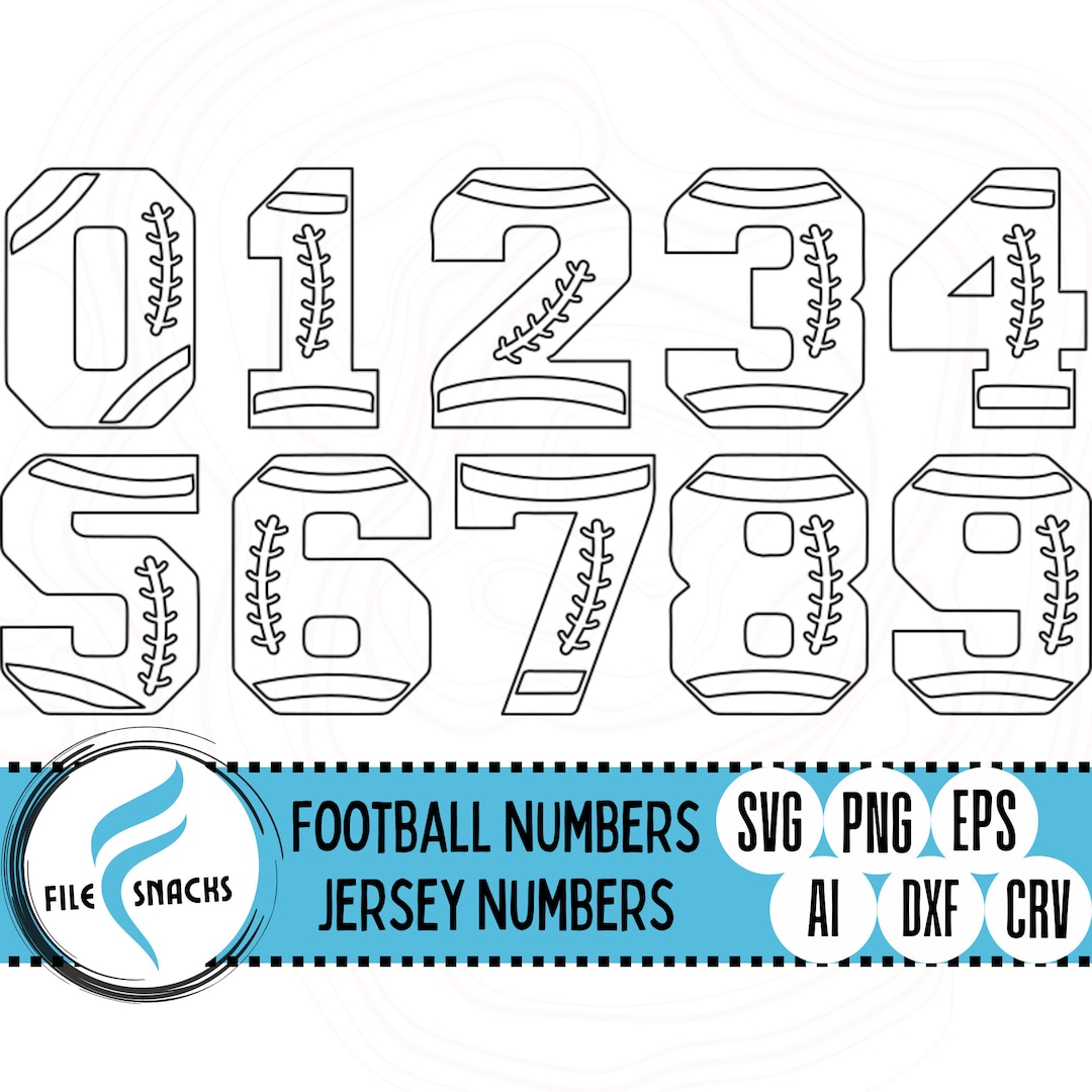 Football Jersey Numbers SVG | Birthday Number Cut Files | Laser SVG ...