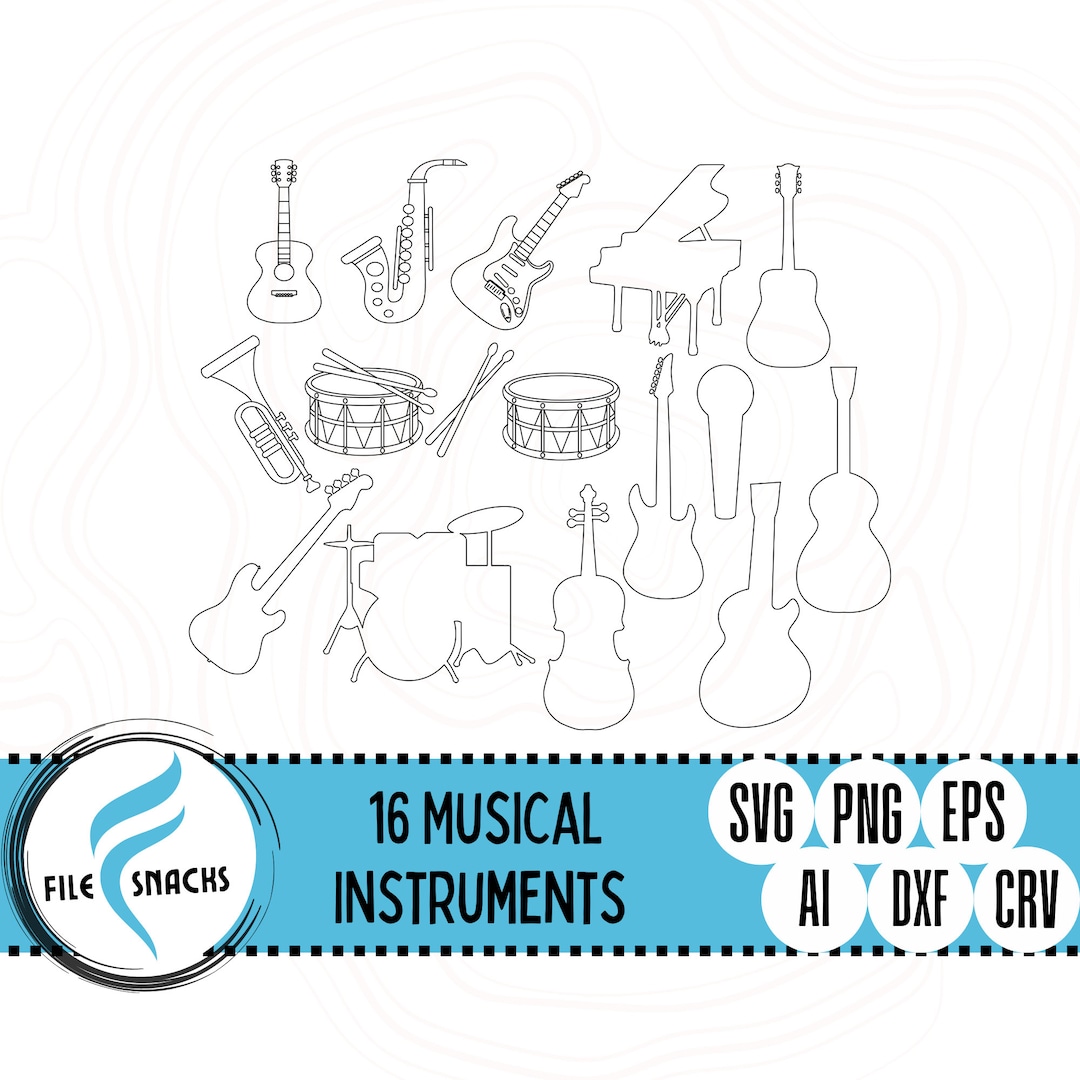 16 Musical Instruments SVG | Guitar Svg Files | Drums SVG Files ...