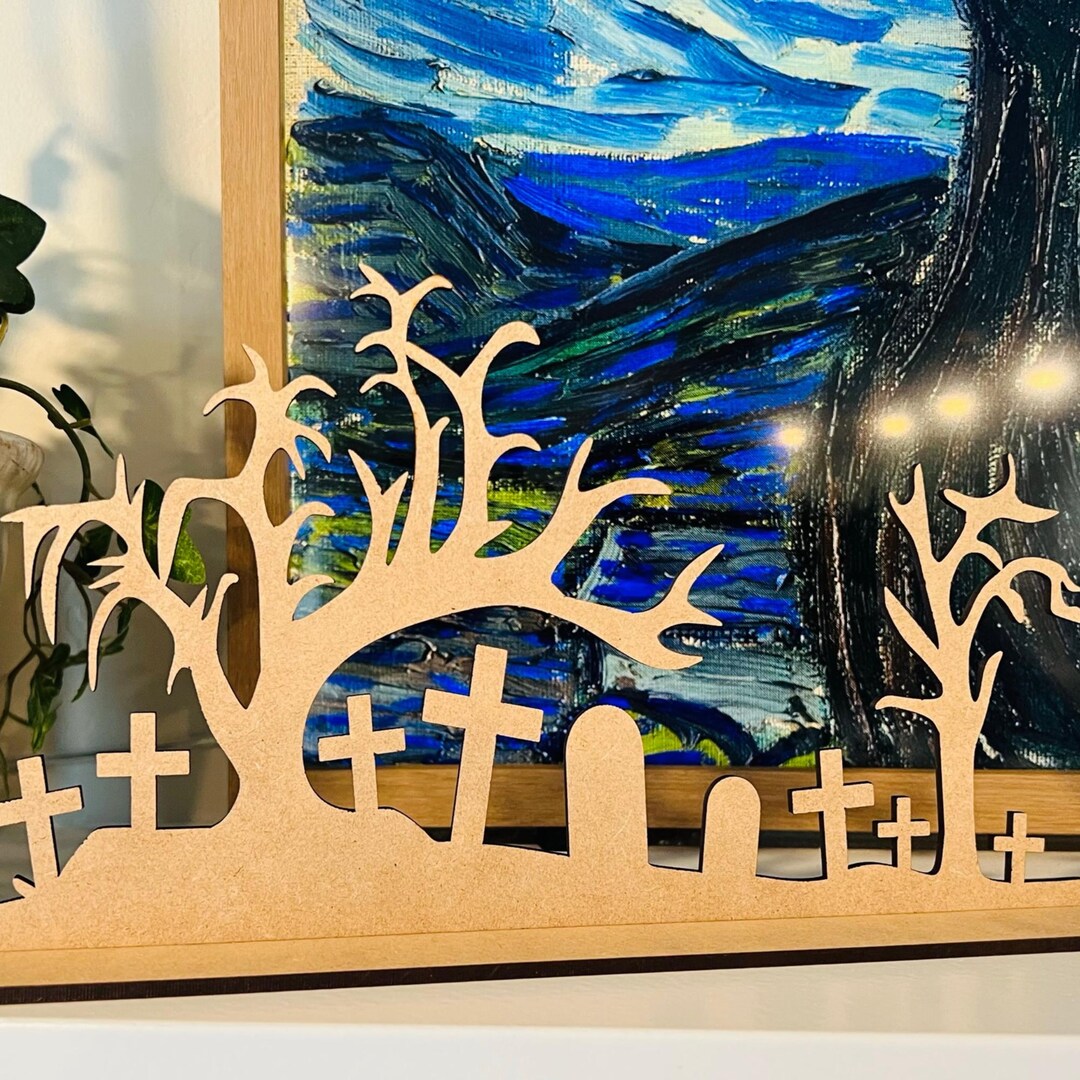 Graveyard Mantel Decor SVG, Halloween Shelf Decor Cut File, Tombstone ...