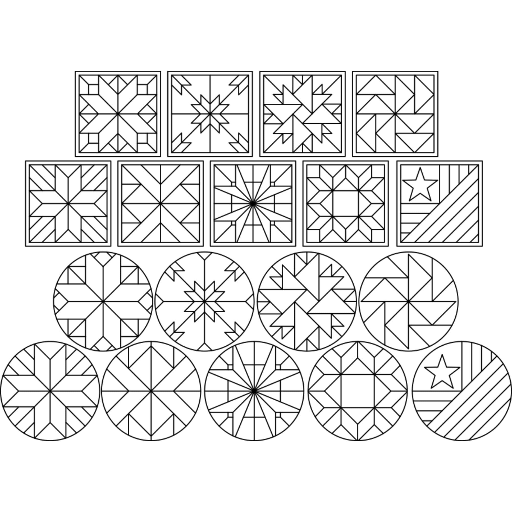 Barn Quilt SVG Geometric Designs Laser SVG Files Omtech - Etsy