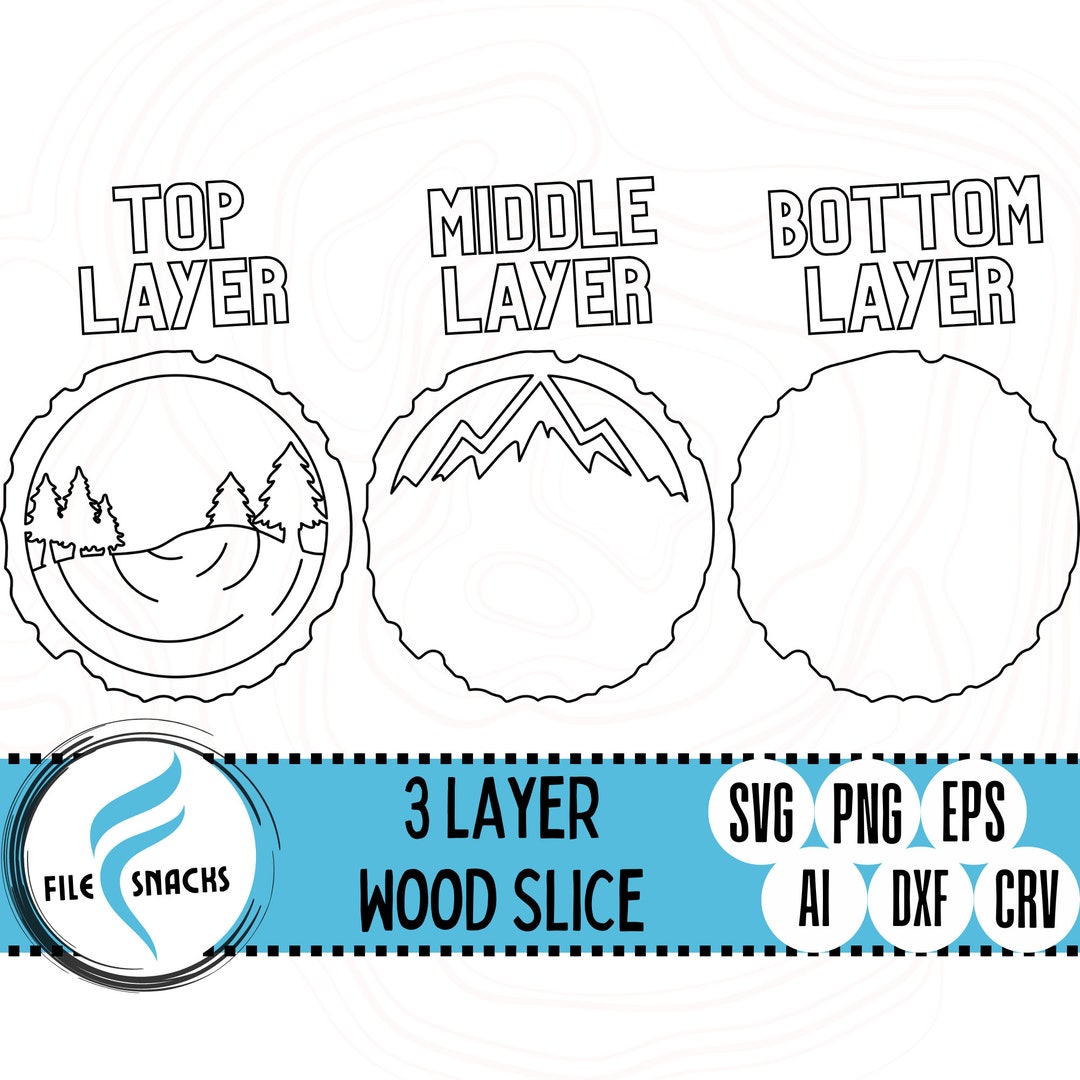 Woodland Scene SVG | Wood Slice File | File Snacks | Laser SVG File ...