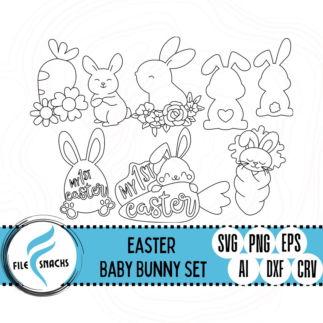 Baby Bunny Set SVG | Cute Bunnies Svg | Laser SVG Files | Omtech ...