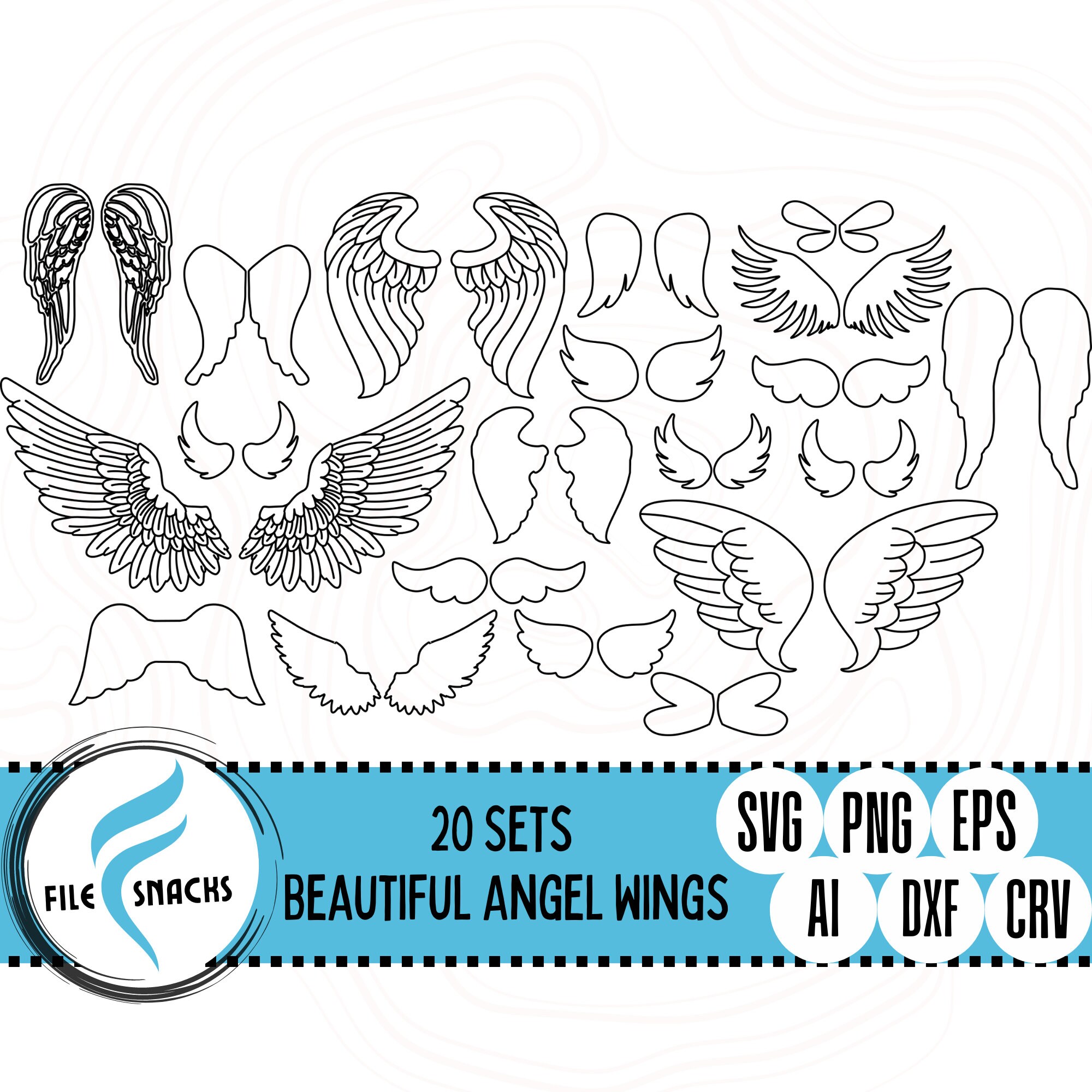20 Angel Wings SVG | Fairy Wings Svg | File Snacks | Laser SVG Files ...
