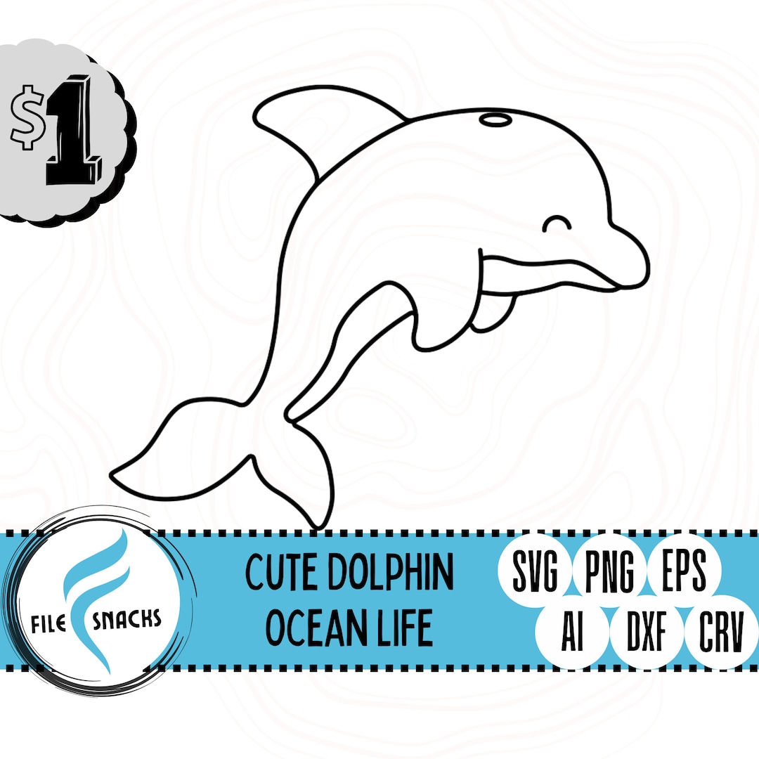 Cute Dolphin SVG | Ocean Life Svg File | File Snacks | Laser SVG File ...