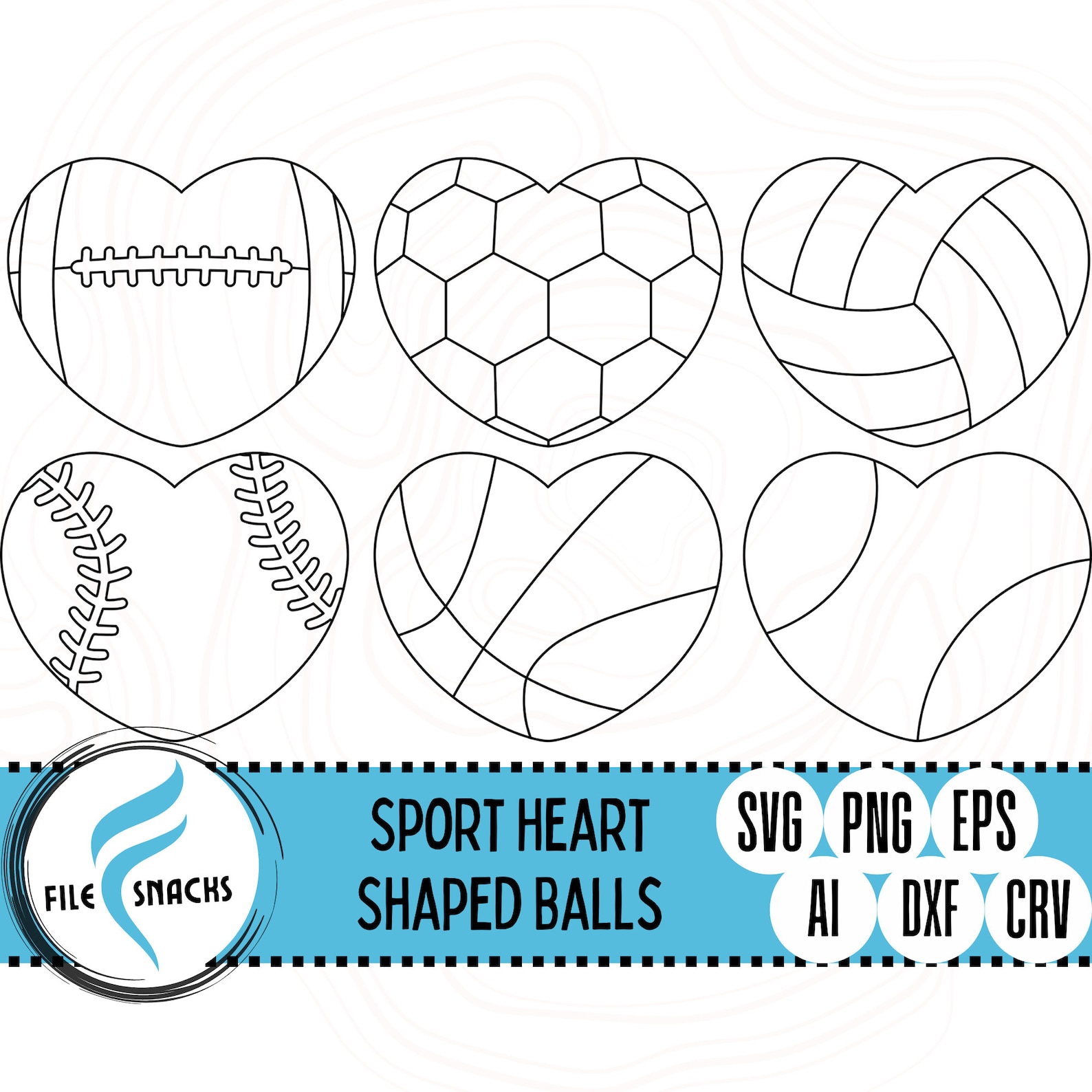 Heart Sports Balls SVG | Laser Cut Files (digital Download) - Etsy