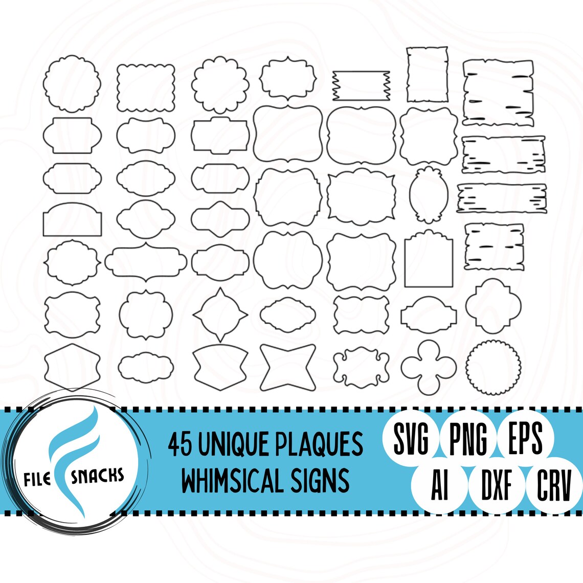 45 Whimsical Blank Signs SVG Cut Files | Plaque Laser Files (digital ...