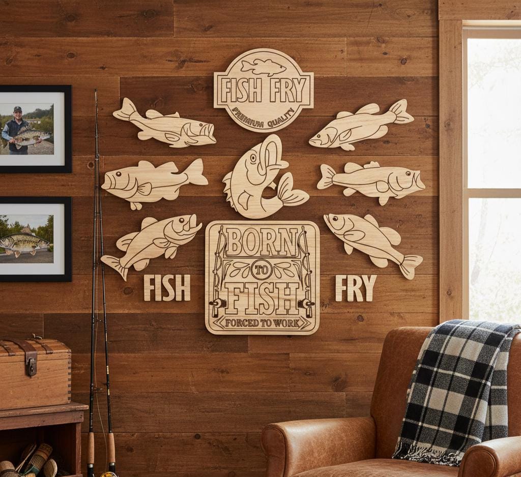 Fish Fry Sign SVG | Bass & Trout Designs (digital Download) - Etsy
