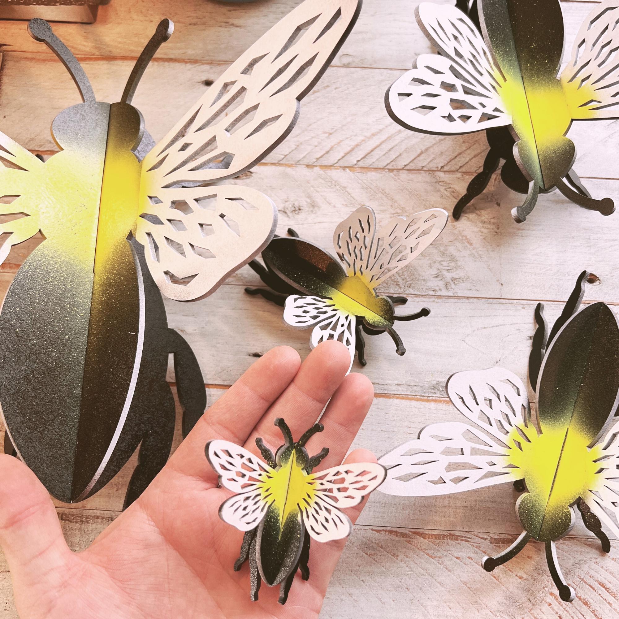 3D Bees SVG, Freestanding Insects Cut File, Bumblebee Svg, Garden Bugs ...