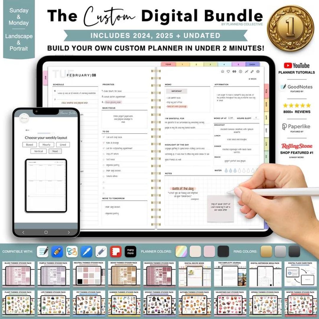 UNDATED CALENDAR Task Tracker PLANNER in Zip File 2024/2025 Digital ...