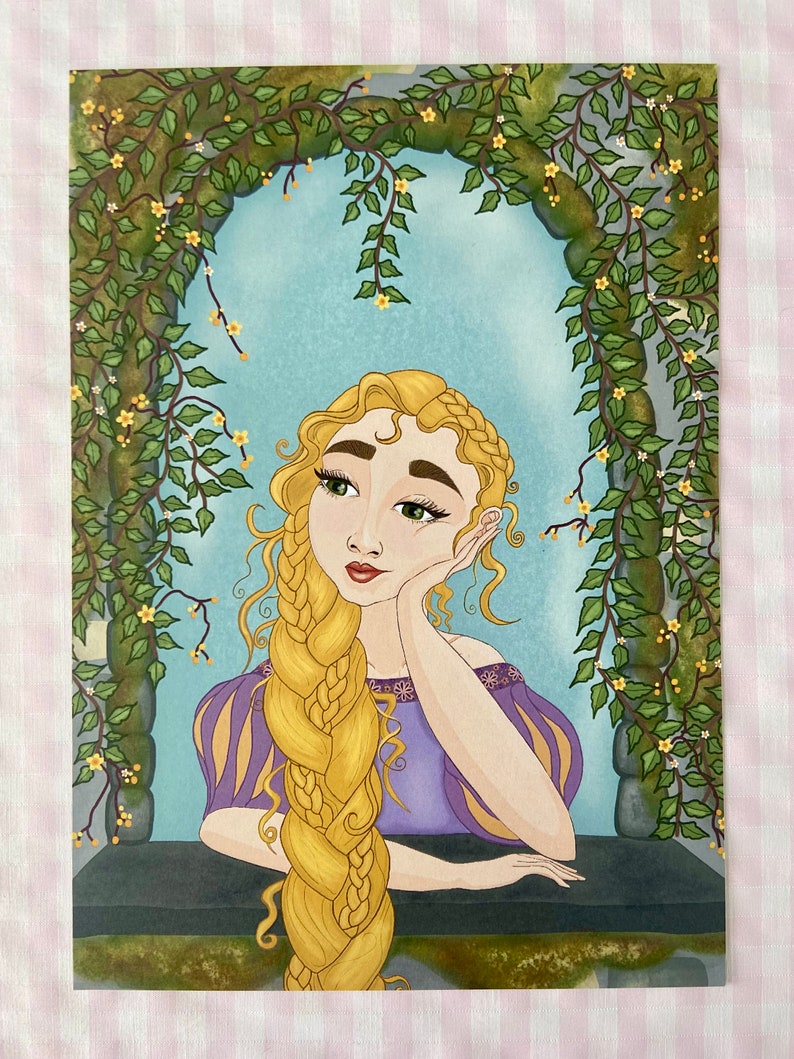 Rapunzel Art Print, Fairytale Art Print, Fairytale Art, Digital Art ...