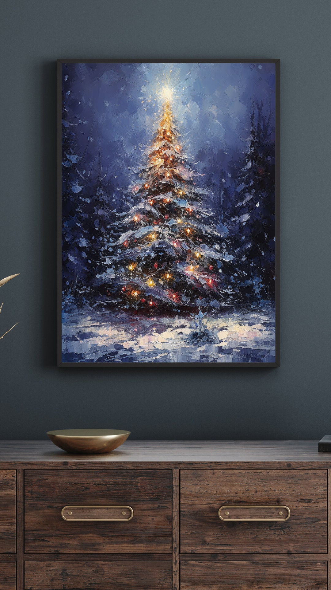 Printable Vibrant Christmas Tree Prints,set of 3,winter Wall Arts,xmas ...