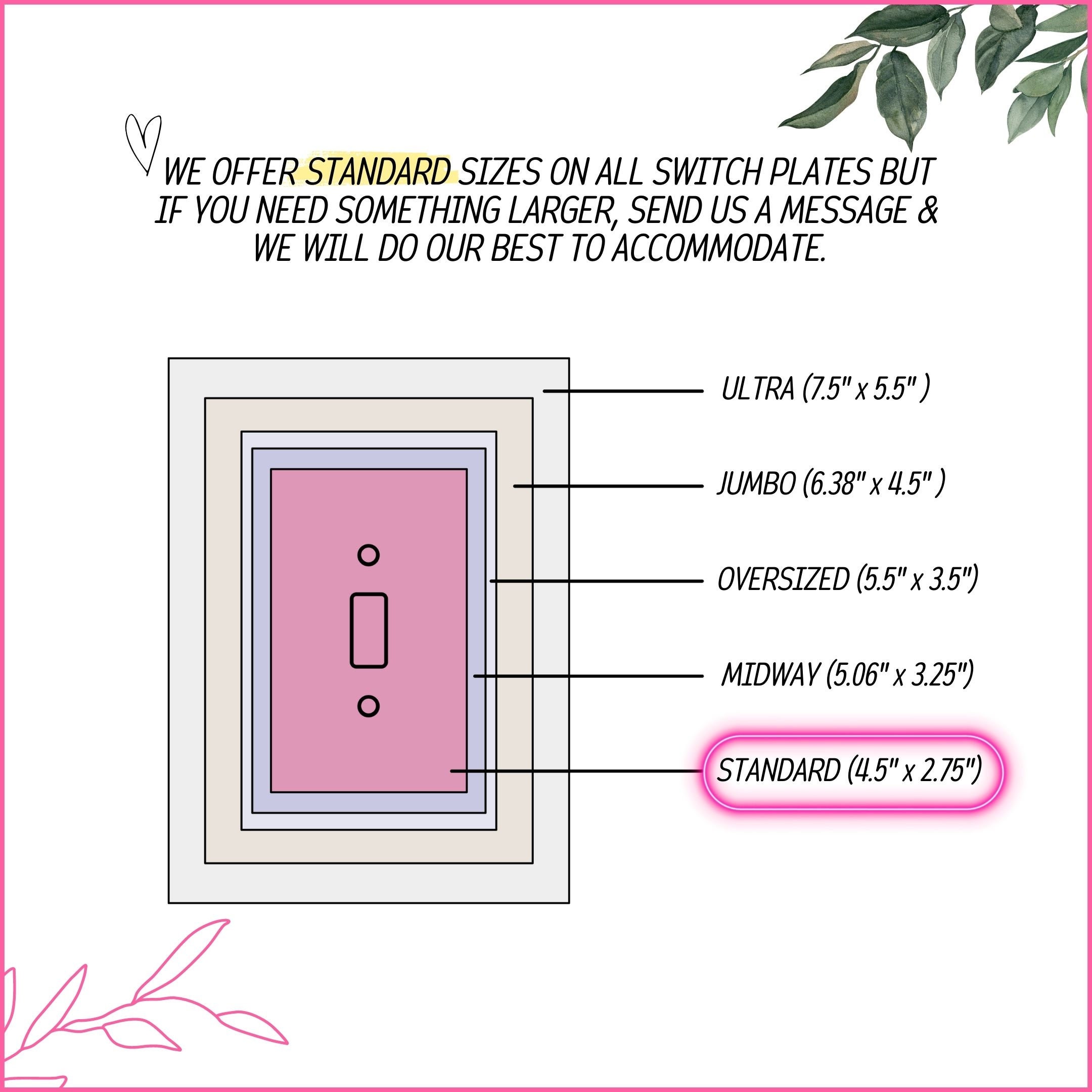 Blue Leaves Light Switch Plate, Light Switch Cover Plate, Switch Plate ...