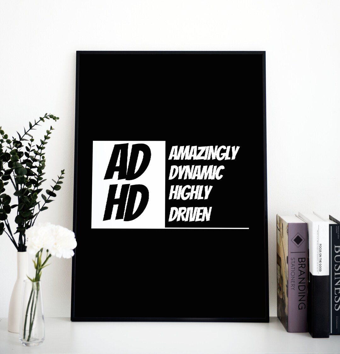 ADHD Acronym Print Bold Simple Inspiring Quote Motivating - Etsy Hong Kong