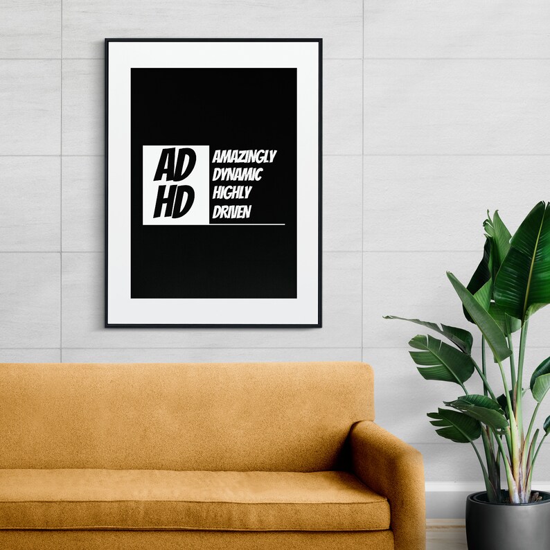 ADHD Acronym Print Bold Simple Inspiring Quote Motivating - Etsy Hong Kong