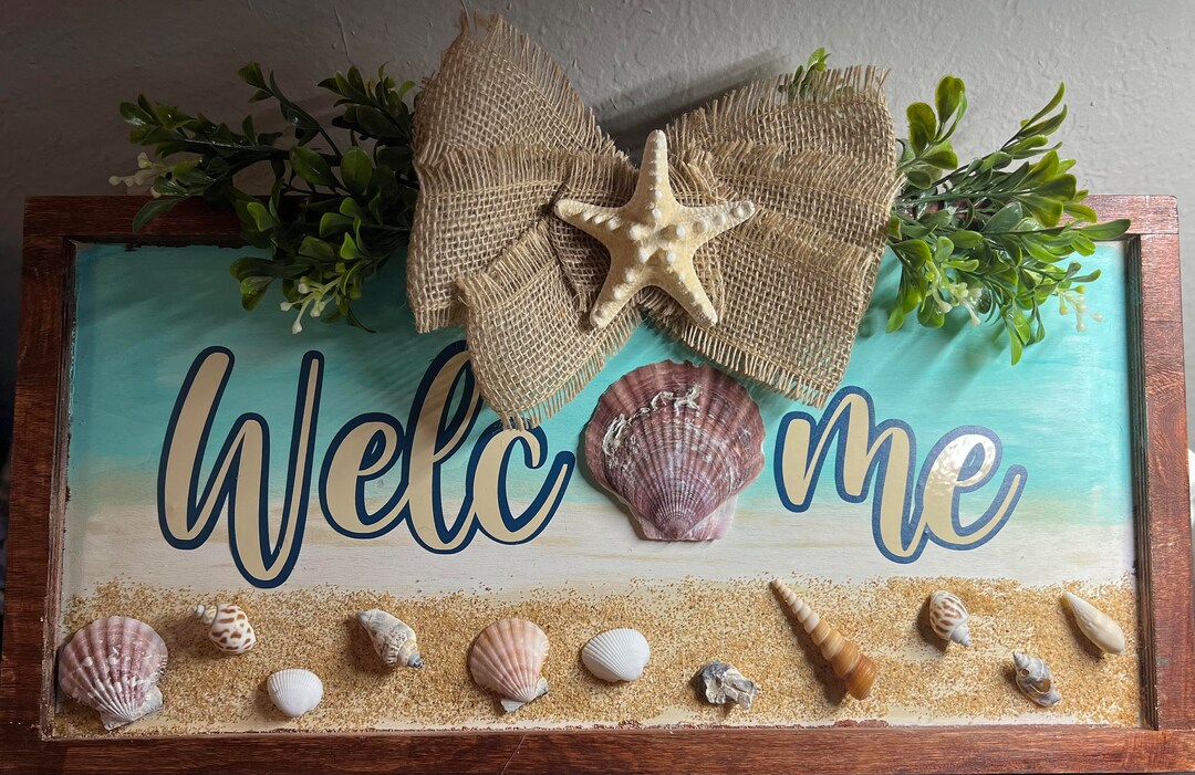 Beachy Welcome Sign - Etsy