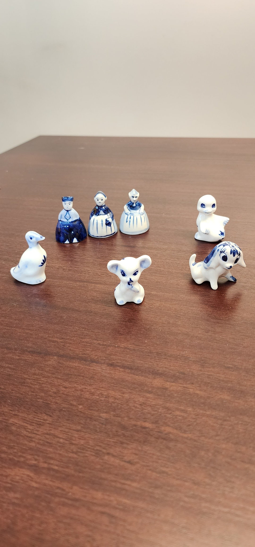Delftware Tiny Porcelain Delft Figures Dutch Holland Dollhouse ...